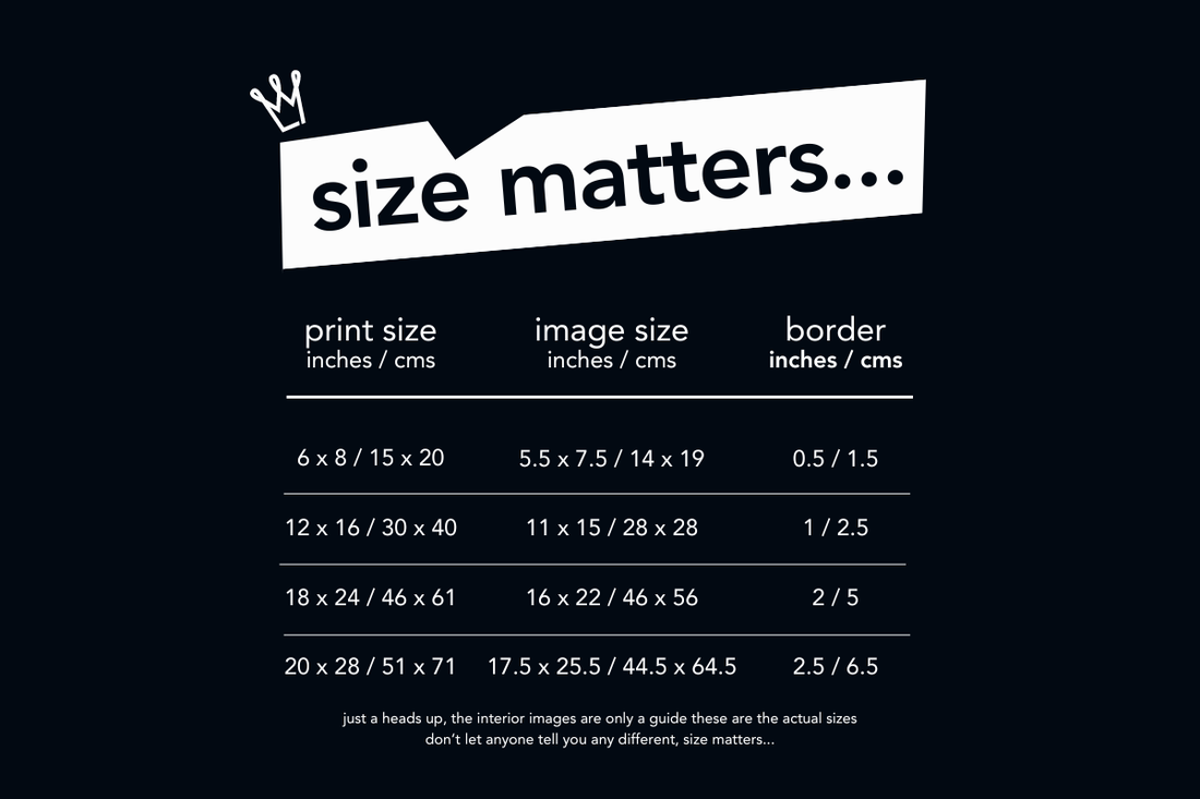 size guide for all portrait kweenie fine art prints – kweenie studio