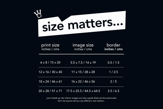 size guide for all portrait kweenie fine art prints – kweenie studio